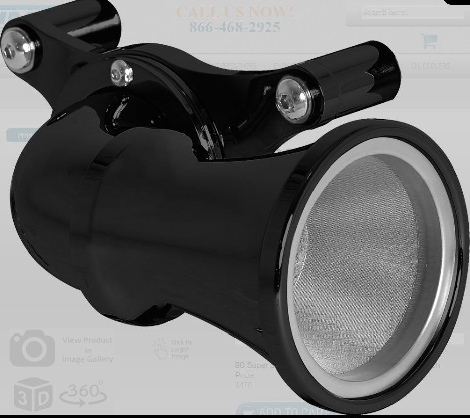90 DEGREE SUPER SUCKER VELOCITY STACK, CHROME OR BLACK – CUSTOM HARLEY ...